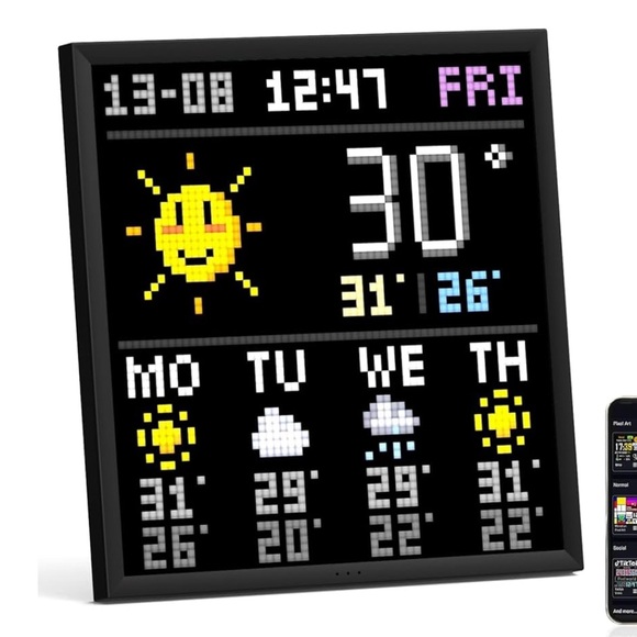 Other | Pixoo Digital Weather Display With Pixel Art | Poshmark